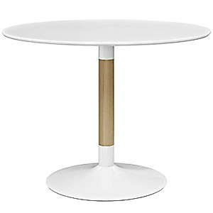 Modway Whirl 40" Contemporary Modern Round Kitchen and Dining Table in White