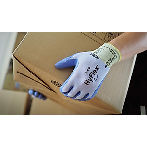 Ansell HyFlex 11-518 Nylon Light Weight Safety Glove with Dyneema Technology, Work/Cut Resistant, Size 10, Blue (Pack of 12 Pair)