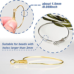 FANMAOUS 60Pcs Hoop Earring Findings Stainless Steel Earrings Beading Round Earrings Hypoallergenic Hoop Earrings Open Beading Hoop for Jewelry Making DIY Crafts Art Creation Girl (40mm)