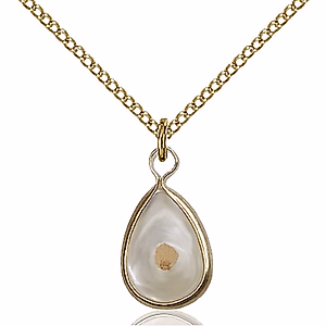 Bonyak Jewelry 14k Yellow Gold-Filled Mustard Seed Pendant, Size 5/8 x 3/8 inches - Catholic Inspirations