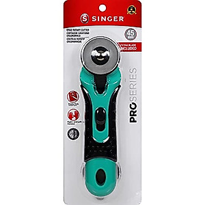SINGER ProSeries 45mm Stick Rotary Cutter with Ergonomic Handle and 45mm Blade Replacement, Includes 2 Blades
