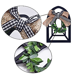 4-Piece Wooden Farmhouse Window Black and White Lattice Tiered Tray Decoration Cathedral Arched Window Wall Decor Home Kitchen Shelf Tier Photo Props Mini Rustic Window Frame Decoration Items (4 pcs)