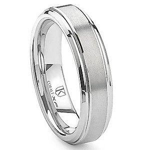 Titanium Kay Cobalt XF Chrome 6MM Raised Center Wedding Band Ring Sz 7.5 SN#749