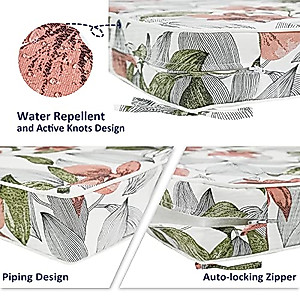 Melody Elephant Outdoor Bench Loveseat Cushion Covers with Ties, Water Repellent Patio Cushion Slipcovers Replacement for Decoration Garden Sofa Bench,42"x18"x3", Clemens Noir Pink