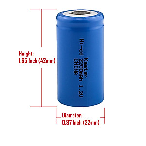 Kastar SC 1.2V 2200mAh Ni-CD SubC Rechargeable Battery Flat Top for Wah 745-800 Electric Razor, Wah 4000 Shaver, Wah 9876 Trimmer, Medical Instrument/Equipment, Controlled Devices, Electric Tools