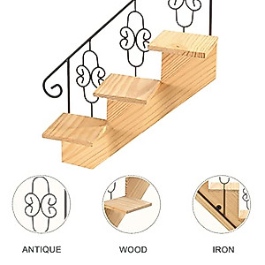 Cabilock Picture Ledge Floating Wall Shelves 3 Staired Wood Floating Shelves Shower Display Organizer Storage Shelf Display Ledge Bookshelf Display Storage Rack for Bathroom Bedroom Wall Shelfs