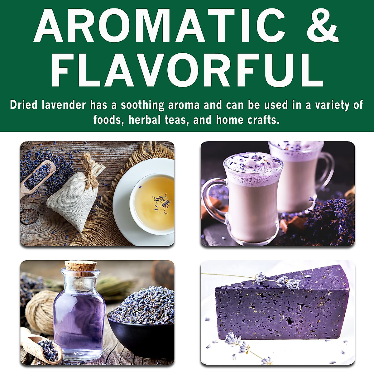 SPICES VILLAGE Lavender [ 2 oz ] Dried Lavender Buds, Natural Lavender Buds for Food, Herbal Tea, Potpourri, Wedding Confetti, Pillow - Kosher, Gluten Free, Vegan, Non GMO, Resealable Bulk Bag