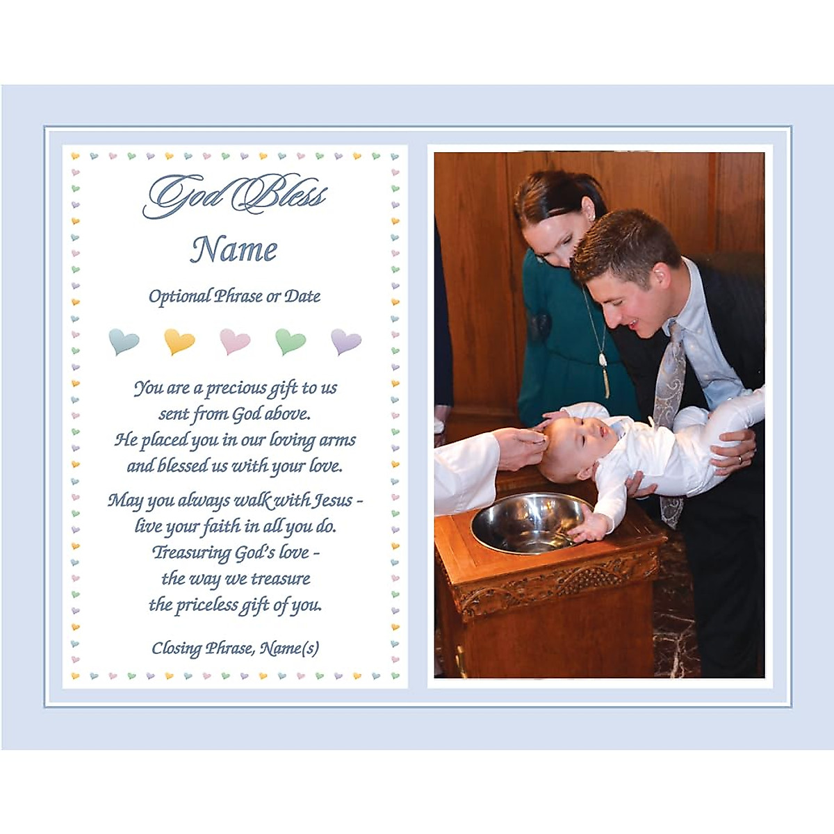 Poetry Gifts New Baby Boy Grandson, Baptism or Birthday Personalized Keepsake 8x10 Custom Print