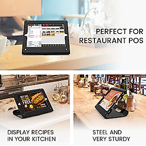 Beelta Tablet Kiosk POS Stand Compatible 10.2” iPad 7 8 9 Generation with 360 Swivel Base