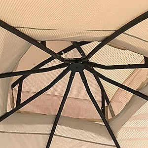 Garden Winds Replacement Canopy for The Massillon Biscayne Gazebo - Standard 350 - Beige