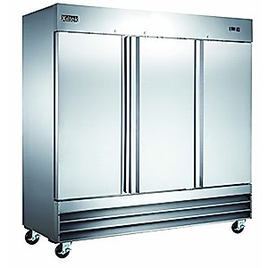 New Xiltek Three Door All Stainless Steel Reach In Freezer 72 Cu. Ft