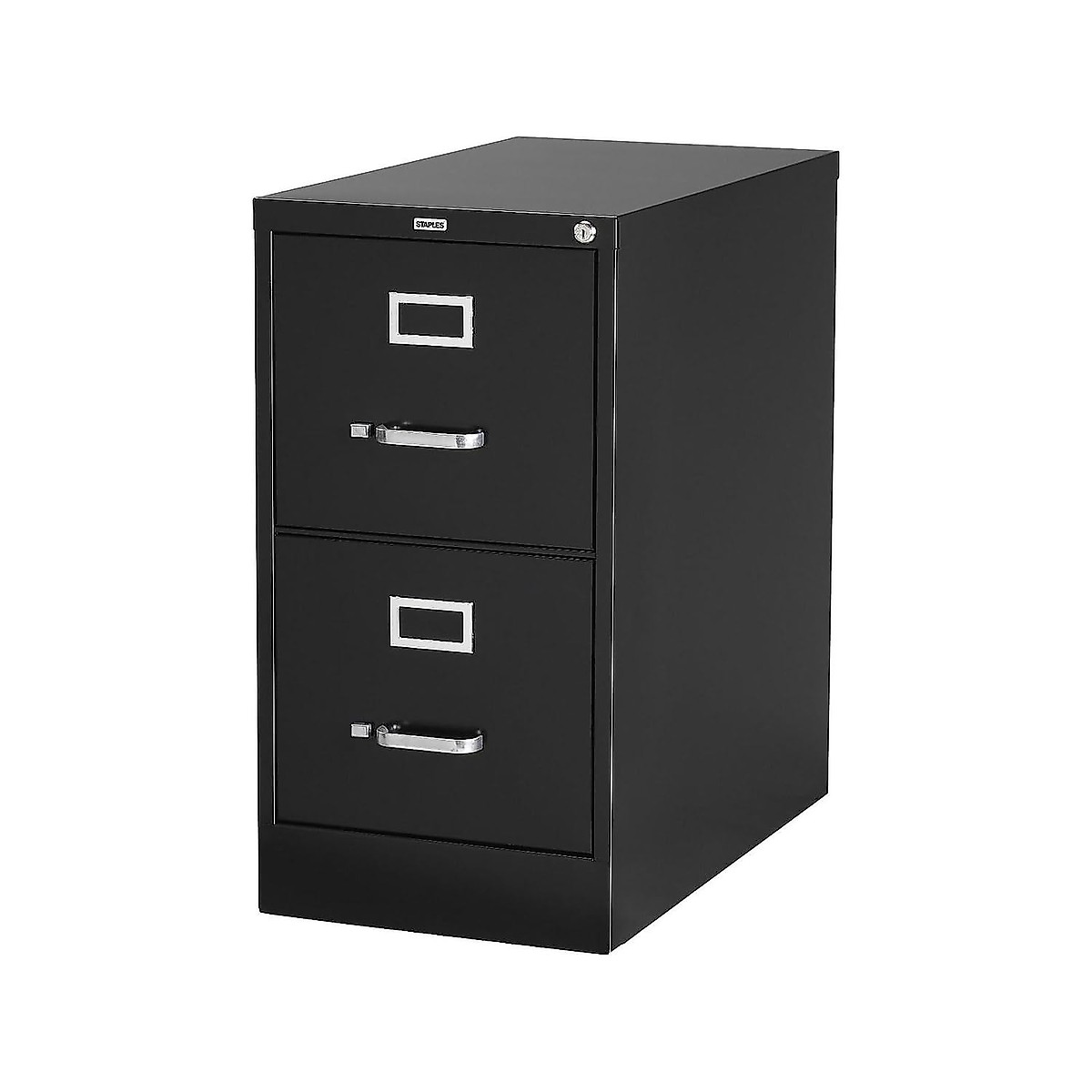 Staples 85988 2-Drawer Vertical File Cabinet Locking Letter Black 25-Inch D (25157D)