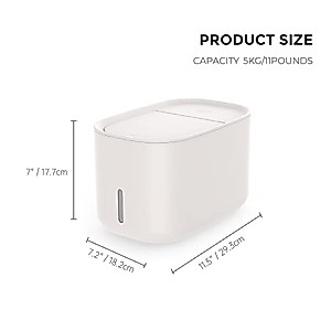 Zuutii Rice Storage Container,Food Container, Dry Food Storage, Pet Food Dispenser, 6.9Qt Large Storage Bin with Lid,Silicone Ring & Moisture Proof,for Grain Cereal Soybean Corn,Light Cream
