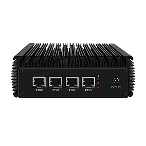 Micro Firewall Appliance, Mini PC, VPN, Router PC, Intel Celeron N5105, HUNSN RJ02k, AES-NI, 4 x Intel 2.5GbE I225-V B3 LAN, Barebone, NO RAM, NO Storage, NO System