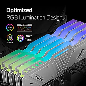 GeIL Polaris RGB DDR5 RAM, 32GB (16GBx2) 5600MHz 1.1V ,AMD Compatible, Long DIMM High Speed Desktop Memory, Hardcore Immersive Gaming/Multimedia Content Creation/Quality Live Streaming(White)