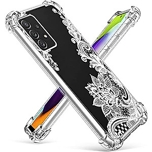 YJROP (3-Pack) for Samsung Galaxy A53 5G Case, Soft Clear TPU [Scratch-Resistant] Drop Silicone Bumper Protection Shockproof Phone Case Cover for Samsung Galaxy A53 5G,Flower