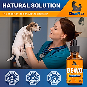 Dewo for Dogs ◆ Cat Dewo ◆ Puppy Dewo ◆ Kitten Dewo ◆ Natural Broad Spectrum Cleanser for Pets ◆ Liquid Dewo for Dogs and Cats ◆ Pet Dewo ◆ Digestive Cleanser ◆ 2 Oz