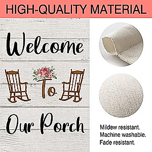 AGMdesign Welcome to Our Home Garden Flag, Double Sided Waterproof Burlap Yard Flag Seasonal Summer Outdoor Decoration 12.5 x 18 Inch