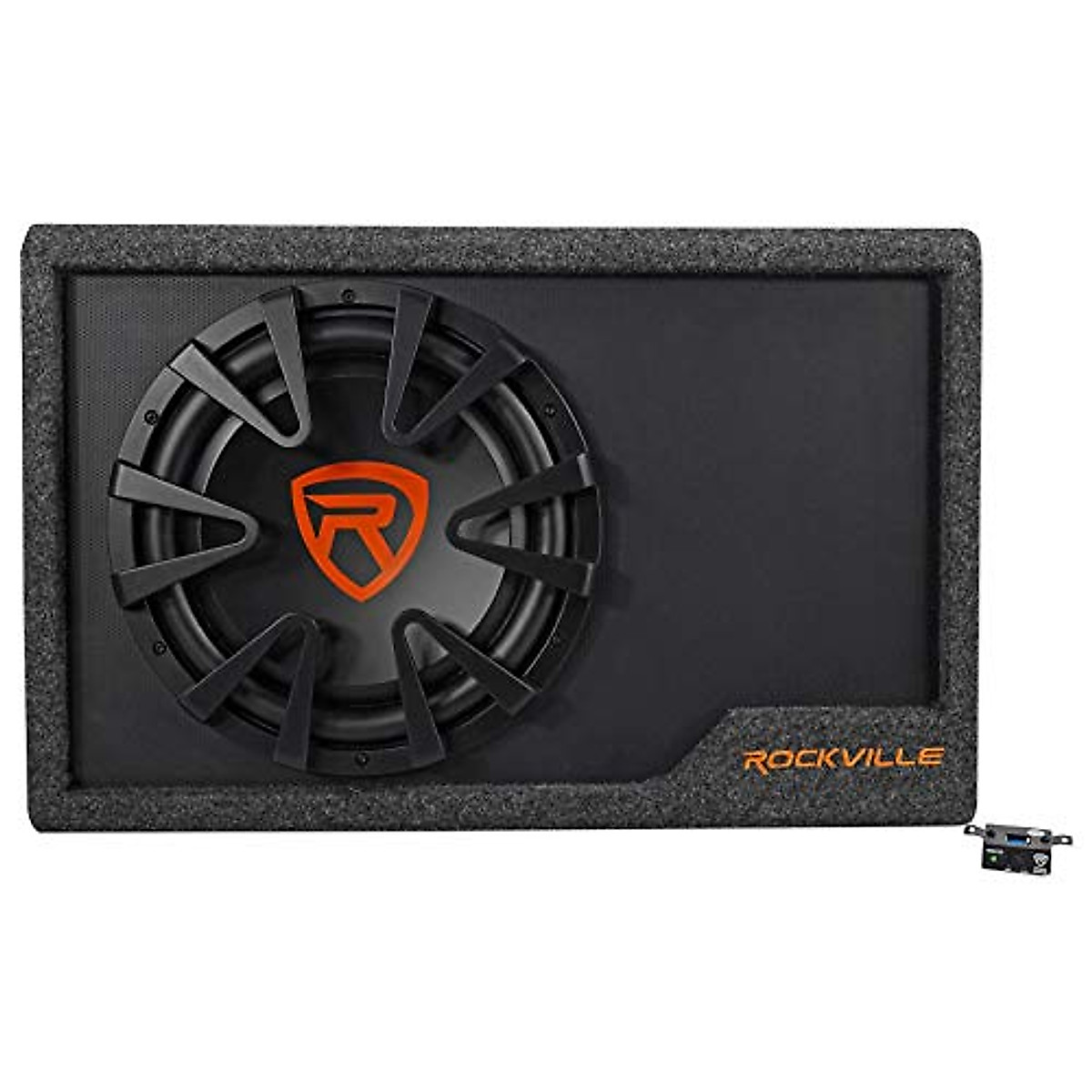Rockville Rws12ca Slim 1200 Watt 12" Amplified Powered Car Subwoofer Enclosure ,Black