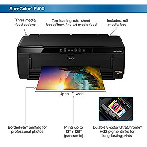 Epson SureColor P400 Wireless Color Photo Printer, 20.9 x 25.8 x 13.5 Inches, Black, Model:C11CE85201