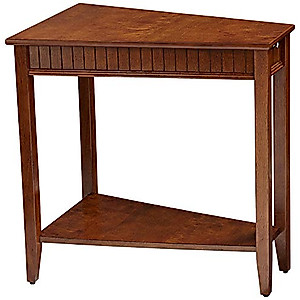 Elm Lane Bentley-II Farmhouse Rustic Cherry Wood Accent Table 16" x 24" with Slide-Out Tray and Shelf Brown for Space Living Room Bedroom Bedside Entryway Home House Balcony Office