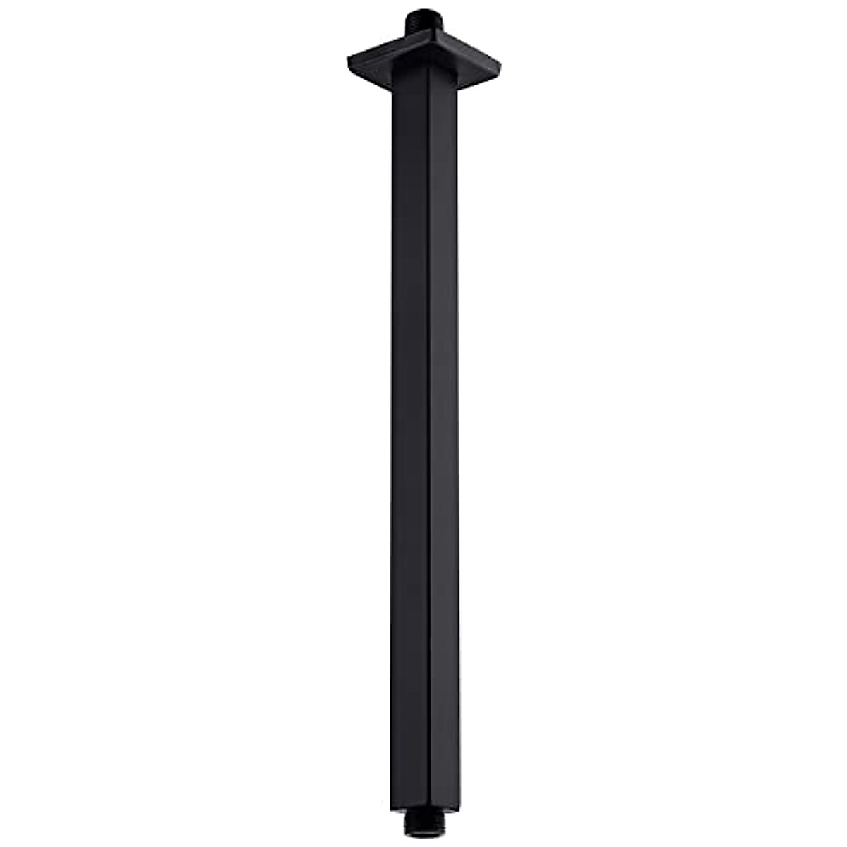 Anpean 16 Inch Square Ceiling Mounted Shower Arm and Flange, Matte Black