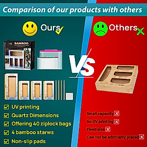 BWMB Group Bamboo Baggie Holder, Bag Storage Organizer for Kitchen Drawer, Compatible with Ziploc, Solimo, Glad, Hefty for Gallon, Quart, Sandwich & Snack, Food Storage (4 pieces)