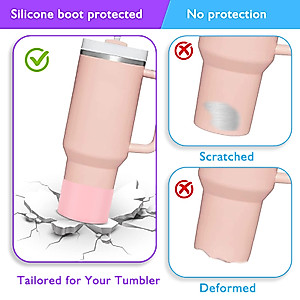 Zukro 2 Pack Silicone Boot for Stanley The Quencher H2.0 & IceFlow Flip Tumblers - Fits 20 oz, 30 oz, and 40 oz Quencher - Anti-Slip Bottle Bottom Bumper Sleeve Cover - Accessories for Stanley cup