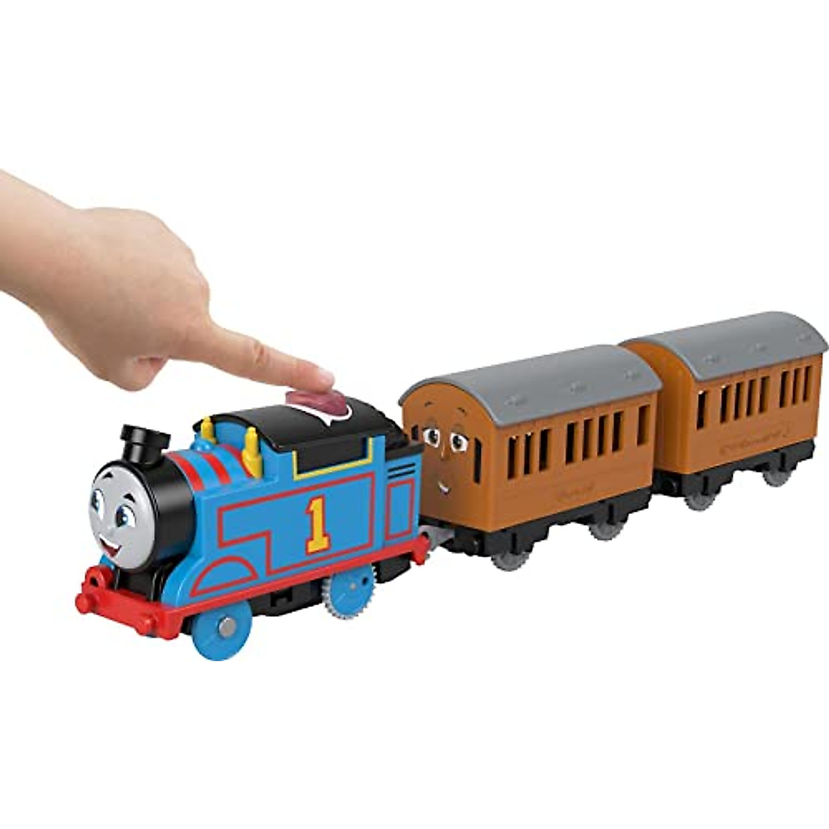 Thomas & Friends Motorized Toy Train Talking Thomas Engine with Annie & Clarabel Coach Cars for Preschool Kids Ages 3+ Years