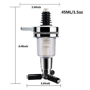 2 Pack 1.5oz 45ml Replacement Nozzle Shot Dispenser for Liquor Dispenser Caddy Bottle Holder Revolving Head