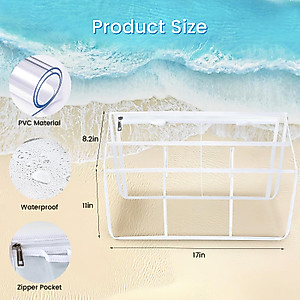 TROYSINC Clear Beach Bag Organizer Accessories Compatible with Bogg Bag X Large Size, Insert Divider Pouch Zipper for Bags, 5 Pocekets, Original Your Bag and Divide