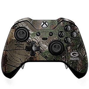 Skinit Decal Gaming Skin Compatible with Xbox One Elite Controller - Officially Licensed NFL Green Bay Packers Realtree Xtra Green Camo Design