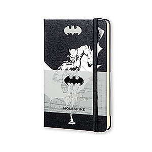Moleskine Limited Edition Batman Notebook, Hard Cover, Pocket (3.5" x 5.5") Plain/Blank, Black, 192 Pages (LEBA01QP012)