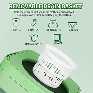 Portable Washing Machine,Mini Washer and Dryer Combo,New Upgraded 9L Large Capacity Foldable Washer.Deep Cleaning of Baby clothes and other Small Clothes.Mini Washing Machine for Apartments, Travel.