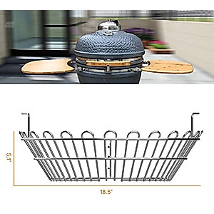 Stainless Steel Charcoal Ash Basket for Big Joe Kamado Grill, Charcoal Holder with Handles/Removable Divider Plate, Kamado Joe Grill Accessory