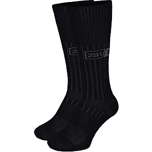281Z Military Boot Socks - Tactical Trekking Hiking - Outdoor Athletic Sport (Black)(Medium 2 Pairs Pack)