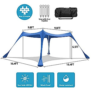 Pop Up Beach Tent Umbrella – 10FT X 10FT Sun Shade Shelter,Lycra UPF50+ Beach Canopy Sun shelter Shade,Outdoor Tent Shade with Sand Shovel,Christmas Greeting Card is The Best Wish to Your Lover