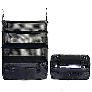 FAMKIT Luggage Organizer Portable Hanging Travel Shelves Storage Bag for Travel Luggage Space Saving