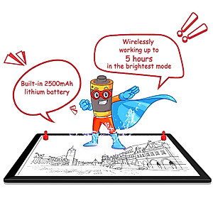 Light Tracing Box Rechargeable, Winshine Portable LED Light Board, Light Board for Diamond Art Painting, 5 Levels Stepless Dimming Drawing Tracking Light Pad, Artistic Design Sketching