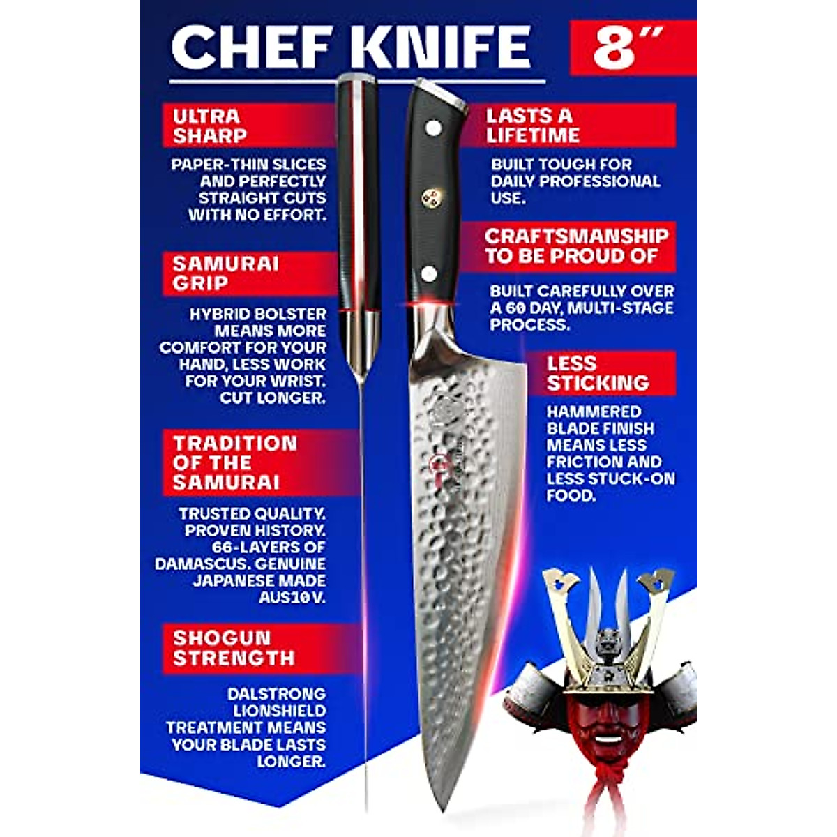 DALSTRONG Chef Knife - 8 inch Blade - Shogun Series ELITE - Damascus - Japanese AUS-10V Super Steel - G10 Black Handle - Razor Sharp Kitchen Knife - Professional Full Tang Knives Chef's Knife - Sheath