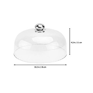HEMOTON Cake Stand, Cake Plate with Dome, Dessert Plastic Cake Cover Snack Tray Round Display Cake Plate Serving Platter Food Cover, 26x11cm