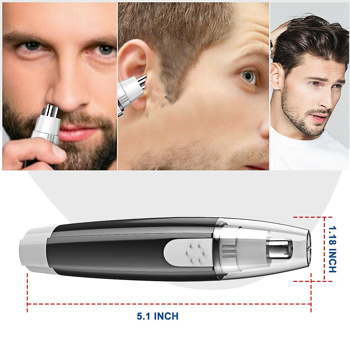 Okian Nose and Ear Trimmer Clipper Electric for Men Water Proof Battery Powered