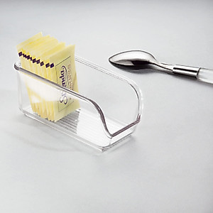 iDesign BPA-Free Plastic Sugar Packet Holder and Organizer, The Linus Collection - 2.25" x 4.5" x 2", Clear