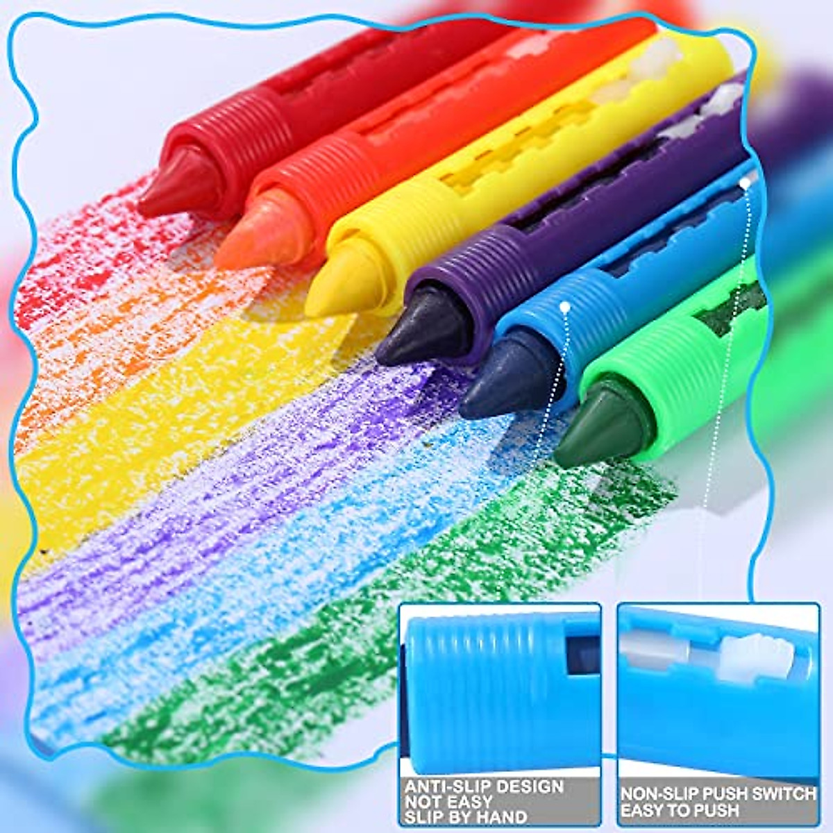 18 Pieces Bath Crayons Bathtub Crayons Washable Easy Clean Bathtime Crayons Colorful Bathtub Markers Toys Shower Crayons Bath Paint for Toddlers Kids