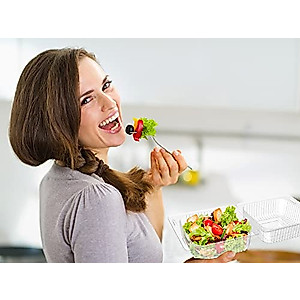 Axe Sickle 100 Count 5 x 5 inch Clear Plastic Hinged Take Out Containers Clamshell Takeout Tray Disposable Food Clamshell Containers for Dessert, Cakes, Cookies, Salads, Pasta, Sandwiches