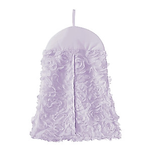 Sweet Jojo Designs Purple Floral Rose Baby Girl Nursery Crib Bedding Set - 4 Pieces - Solid Light Lavender Flower Luxurious Elegant Princess Vintage Boho Shabby Chic Luxury Glam High End Ruffle Roses