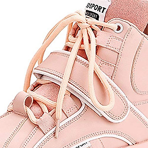 ANUFER Women's Goth Punk High Top Platform Chunky Sneakers Lace Up Wedgel Heel Dad Shoes Pink SN02924 US7.5