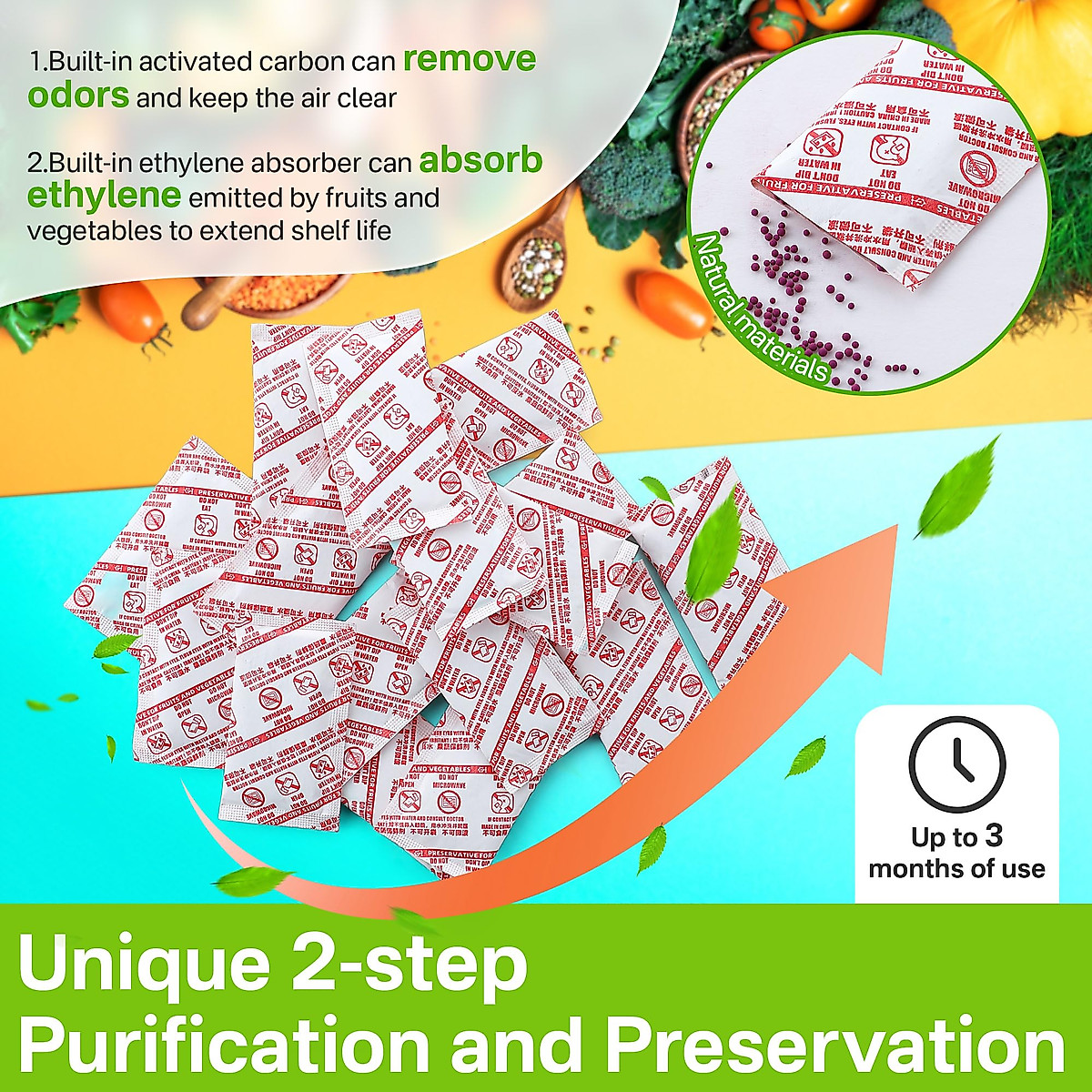 Dunkive 16 Pack Produce Saver Refill Kit Compatible with OXO Greensaver Produce Keeper and Crisper Inserts, Carbon Filter Refills Ethylene Gas Absorber for Fridge Keep Fruits Vegetable Fresh