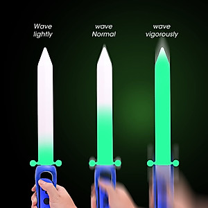 LED Game Sword for Nintendo Switch Joy-Con, Hand Grip for Skyward Sword Switch Game with Hand Strap - Dark Blue