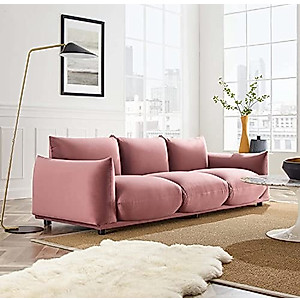 Modway Copious Performance Velvet Sofa in Dusty Rose